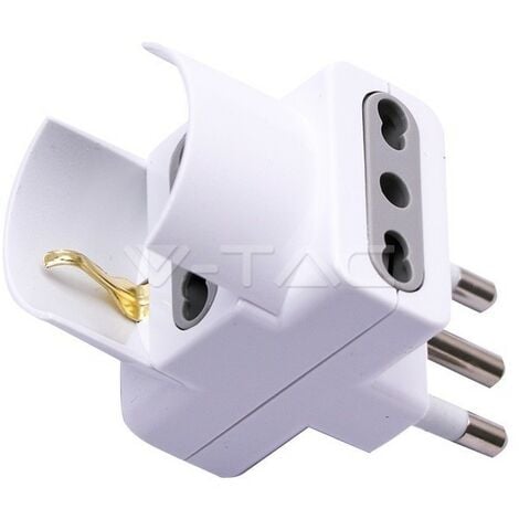 Adaptador multienchufe con 2 tomas laterales 10/16A 2P+E y una toma frontal 10/16A 2P+E Bipass ...