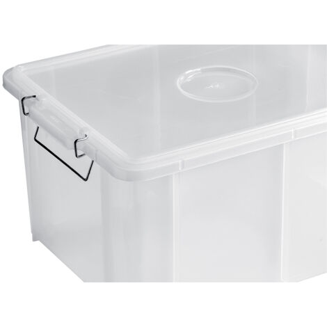 CONTENITORE CON COPERCHIO CM.45x35x25H TRASPARENTE mod. BOX CASSETTA