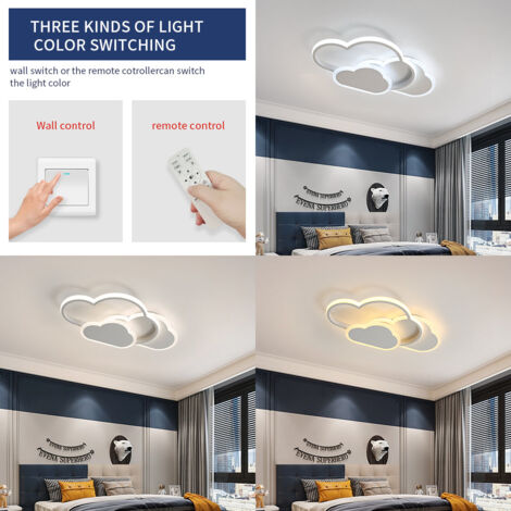 Cloud Ceiling Light, 32W Creative LED Ceiling Lamp with Dimmable Remote ...