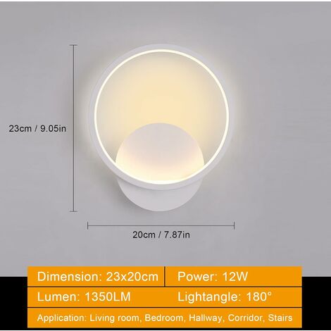 Interior wall lamp, LED 12W Modern Wall Wall Light Warm White Warm ...