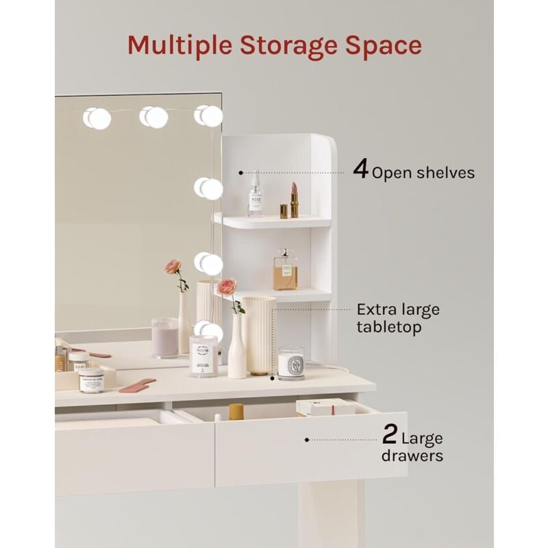 Dressing table with bookshelf store