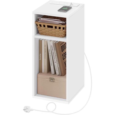 WOLTU 1x Bedside Table with Charging Outlets, 2 USB Ports,2 Sockets, 2 ...