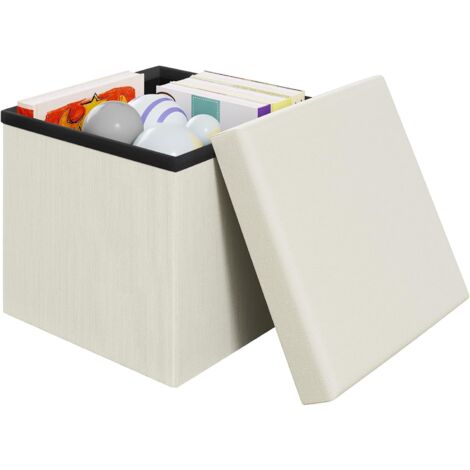 Klihome Cube Footrest 30cm Openable Container Foldable Padded Square ...