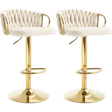 WOLTU 2x Breakfast Bar Stools Bar Chairs for Kitchen Counter, 360 ...