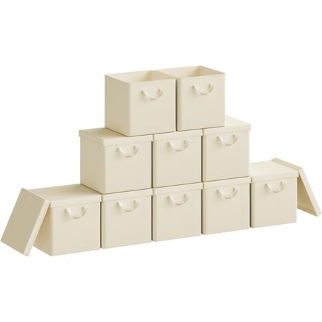 WOLTU 10x 20L Storage Boxes with Lids, Stackable Design Storage Chests ...