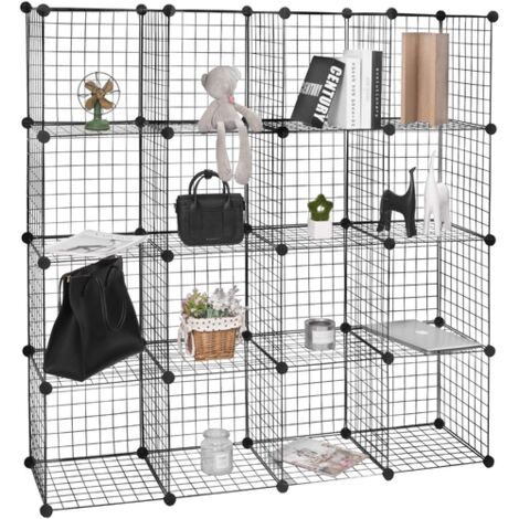 WOLTU Wire Storage Shelves. 16 Cubes DIY Wire Grid bookcases ...