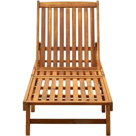 Fauteuil de jardin relax Transat moderne en acacia massif Chic-483556 ...