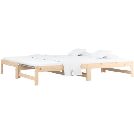 Cadre de lit double modulable King Size en pin massif lit coulissant ...