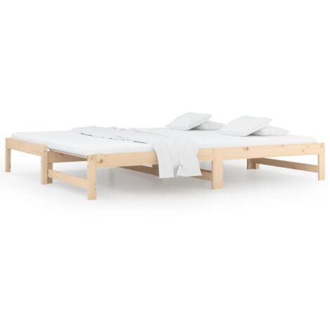 Cadre de lit double modulable King Size en pin massif lit coulissant ...