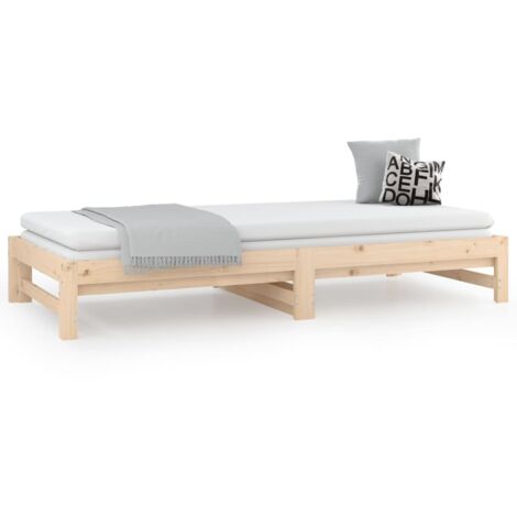 Cadre de lit double modulable King Size en pin massif lit coulissant ...