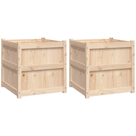 Jardinière-Pot de fleurs 2 pcs bois de pin massif 852695