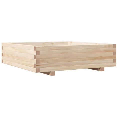 Jardinière pot de fleur 90x90x26,5 cm en bois de pin massif robuste ...
