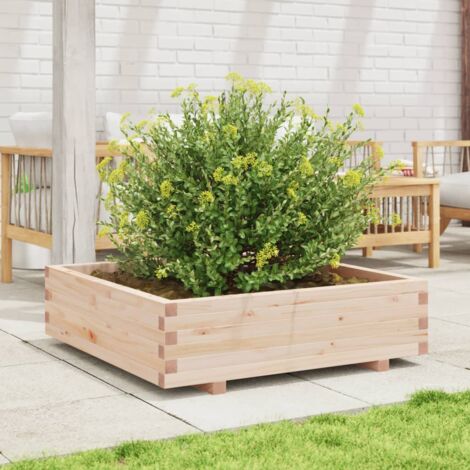 Jardinière pot de fleur 90x90x26,5 cm en bois de pin massif robuste ...