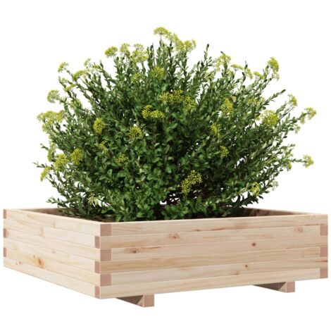 Jardinière pot de fleur 90x90x26,5 cm en bois de pin massif robuste ...
