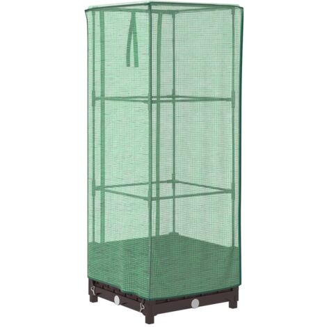 Jardinière surélevée-Pot de fleur avec housse aspect rotin 40x40x123 cm ...