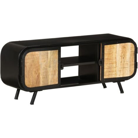 Meuble TV-Banc TV-Meuble Télé 110x30x45 cm Bois de manguier brut 219719