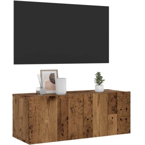 Meuble TV mural-Banc TV-Meuble Télé vieux bois 80x30x30 cm bois d ...