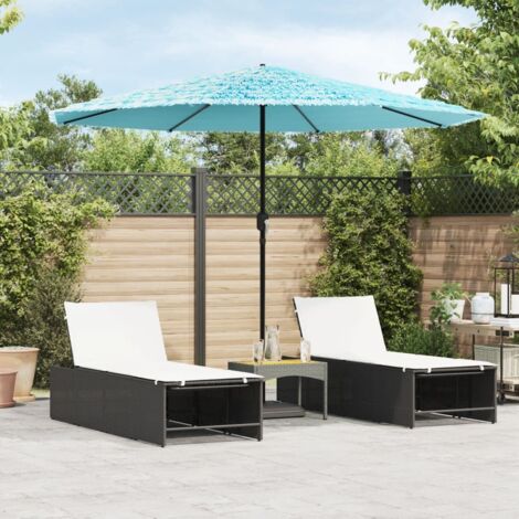 Parasol de jardin-Parasol de balcon avec mât en acier bleu 324x324x247 ...