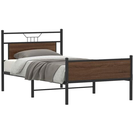 Cadre de lit sans matelas-Structure de lit chêne marron 100x190 cm 470663