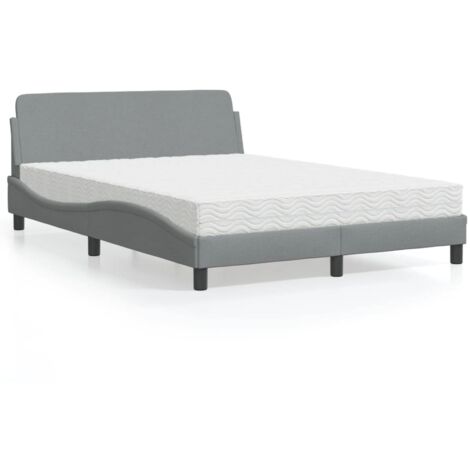 Lit avec matelas-Structure de lit-Lit Adulte gris clair 120x200 cm ...