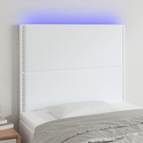 Tête de lit à LED-Panneau de lit avec lumière LED Blanc 80x5x118/128 cm ...