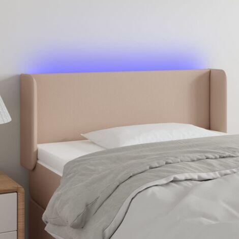 Tête de lit à LED-Panneau de lit avec lumière LED Cappuccino 93x16x78 ...
