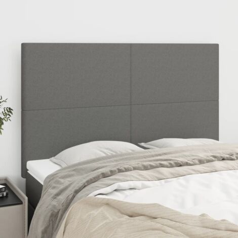 Têtes de lit 4 pcs-Lot de 4 Panneau de lit Gris foncé 72x5x78/88 cm ...