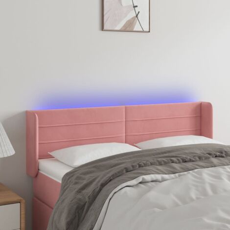 Tête de lit à LED-Panneau de lit avec lumière LED Rose 147x16x78/88 cm ...