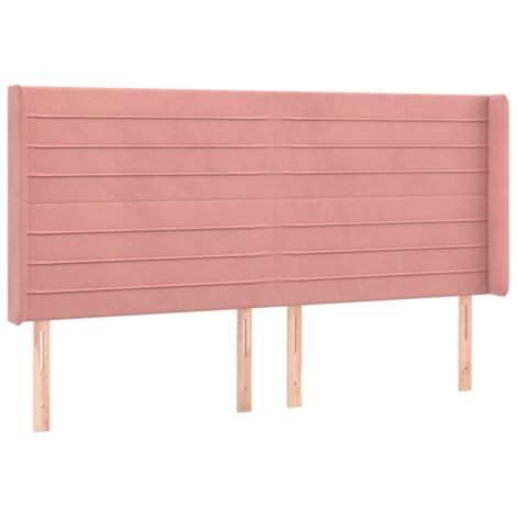 Tête de lit en velours rose hauteur réglable design capitonné ...