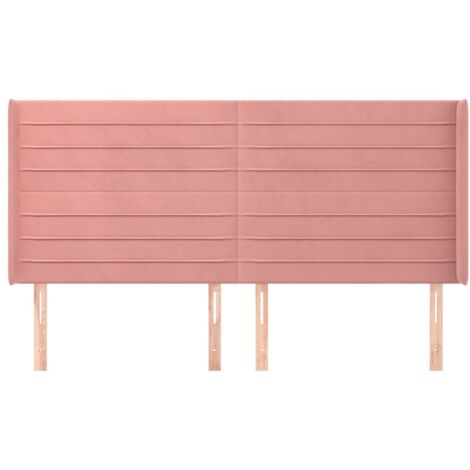 Tête de lit en velours rose hauteur réglable design capitonné ...