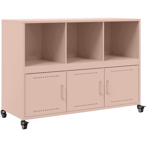 Buffet-Meuble de rangement rose 100,5x39x72 cm acier 303193