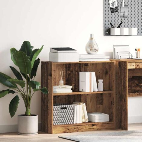 Bibliothèque-Étagère de Rangement vieux bois 80x24x76 cm bois d ...