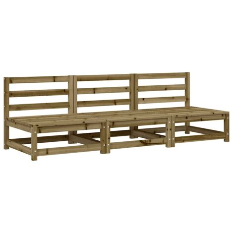 Canapés de jardin sans accoudoirs 3 pcs-Salon de jardin Sofa extérieur ...