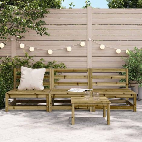 Canapés de jardin sans accoudoirs 3 pcs-Salon de jardin Sofa extérieur ...
