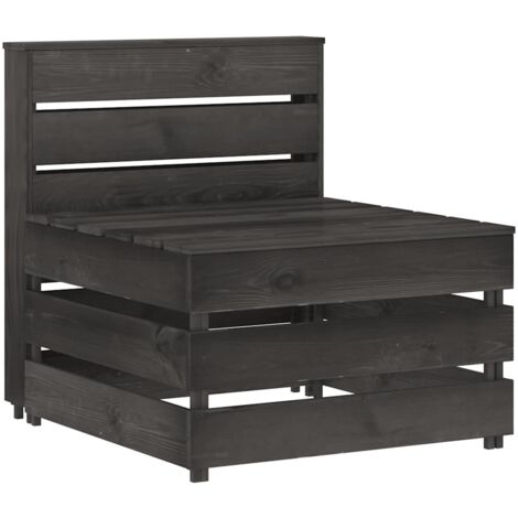 Canapé central palette de jardin-Salon de jardin Sofa extérieur gris ...