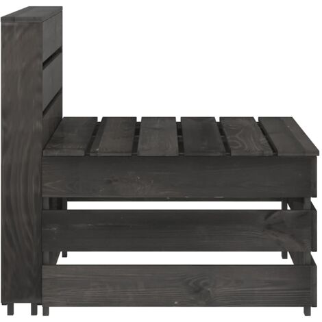 Canapé central palette de jardin-Salon de jardin Sofa extérieur gris ...