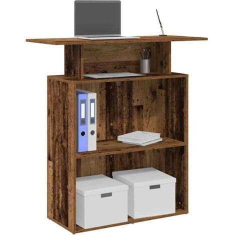 Bureau de réception-Table de Travail-Bureau d'ordinateur vieux bois ...