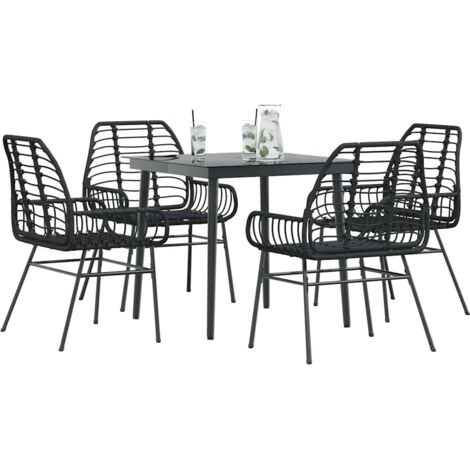 Ensemble à manger de jardin 5 pcs-Salon de jardin-Ensemble repas d ...