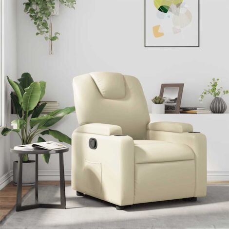 Fauteuil inclinable-Chaise de relaxation-Fauteuil Relax Crème ...