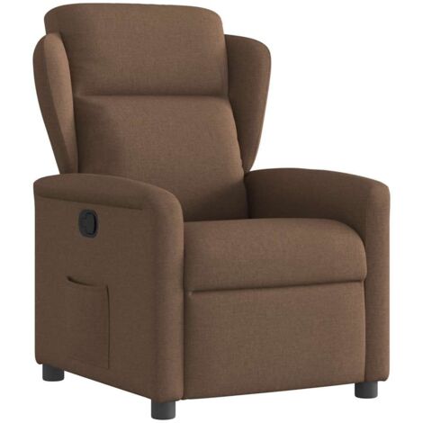 Fauteuil inclinable-Chaise de relaxation-Fauteuil Relax Marron Tissu 160929