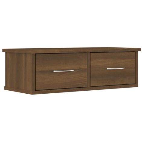 Placard suspendu chêne marron meuble de rangement robuste compact ...