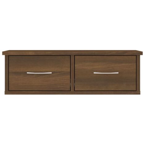 Placard suspendu chêne marron meuble de rangement robuste compact ...