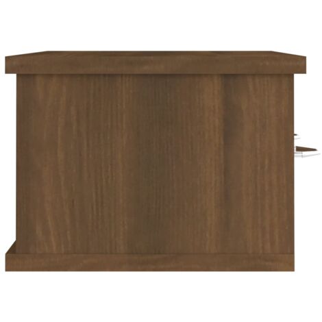 Placard suspendu chêne marron meuble de rangement robuste compact ...