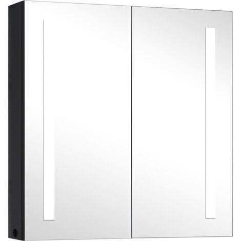 Meuble de salle de bain à miroir LED pour petit espace rangement ...