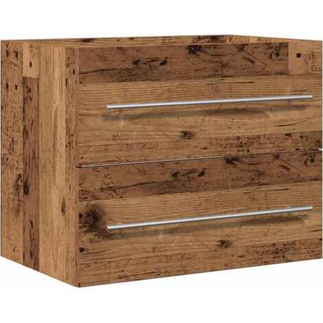 Meuble de salle de bain-Armoire de salle de bain vieux bois 60x38,5x48 ...