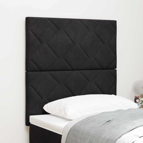 Tête de Lit à LED-Panneau de lit avec lumière Noir 80 cm Velours 291190
