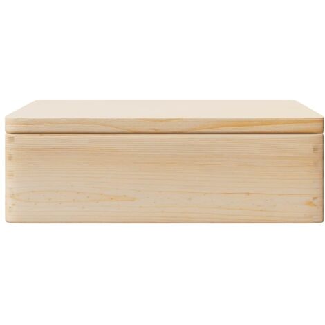 Boîte en bois avec couvercle et poignées-Coffre de rangement-Stockage ...