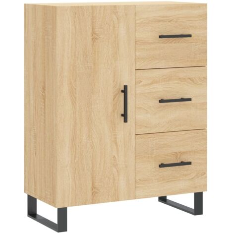 Meuble de rangement buffet bas séjour chêne clair 70 cm de large ...