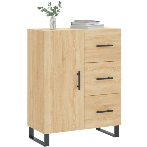 Meuble de rangement buffet bas séjour chêne clair 70 cm de large ...