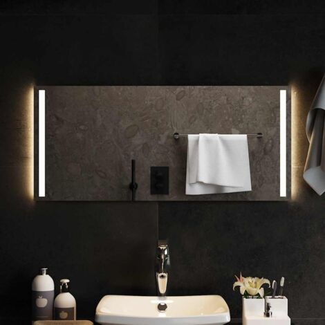 Miroir de salle de bain à LED-Miroir de maquillage avec LED 90x40 cm 789371